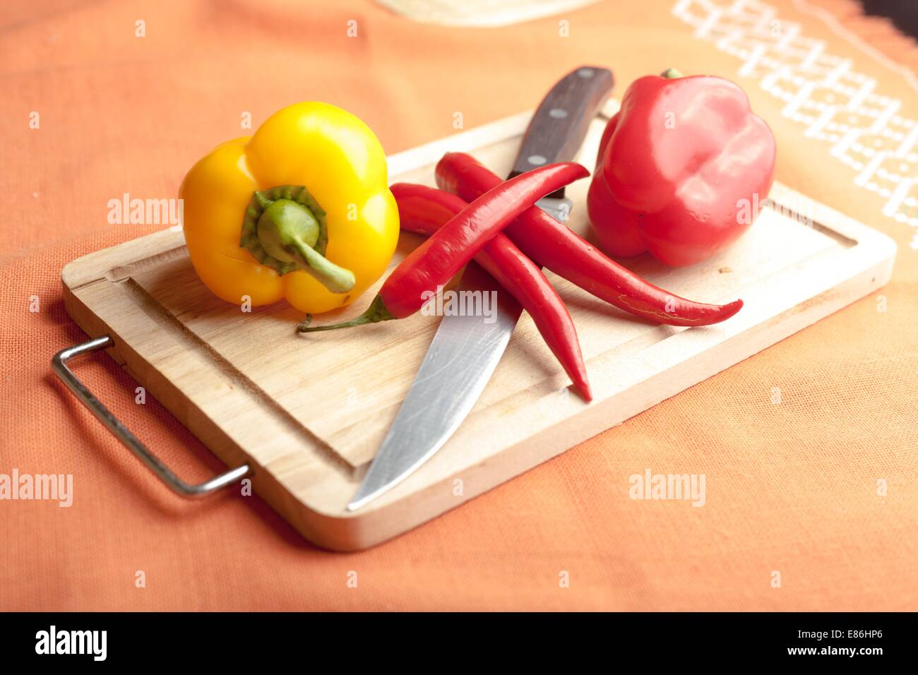 Pepper And Knife Stock Photo - Alamy
