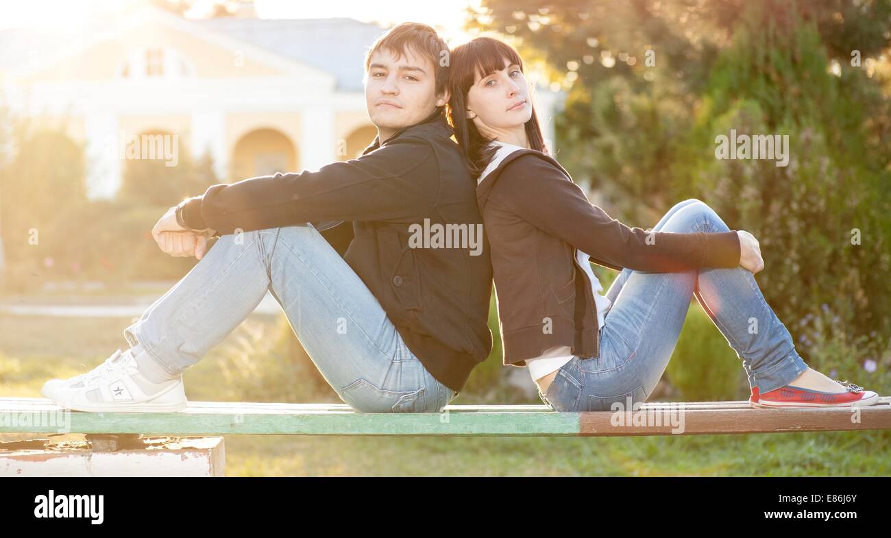 Happy smiling couple against sun hi-res stock photography and images ...