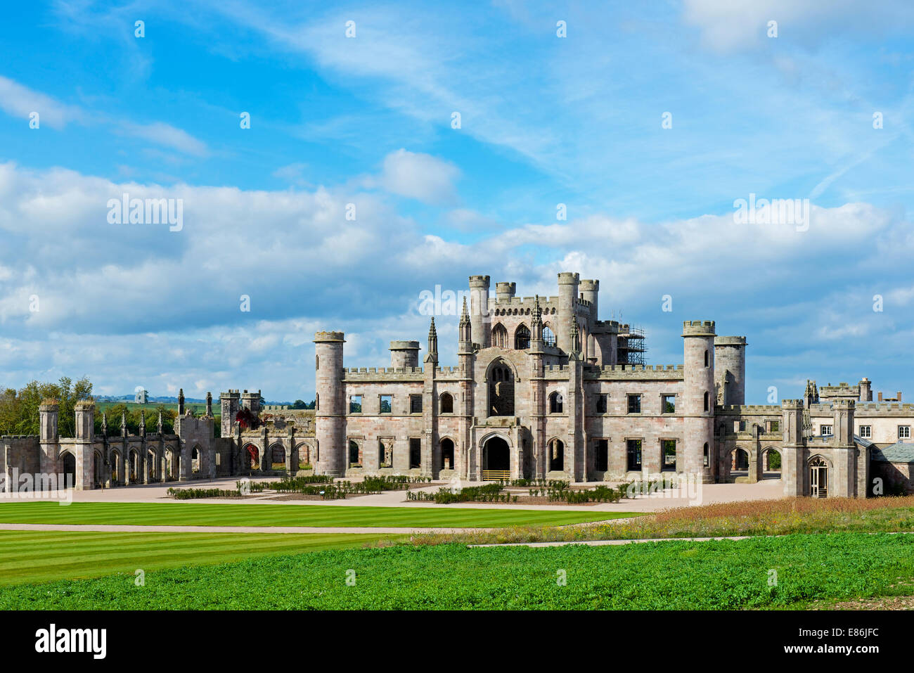 The ruins of Lowther Hall, near Penrith, Cumbria, England UK Stock ...