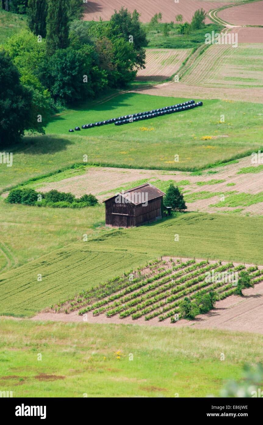 An aerial photograph of a small farm Stock Photo - Alamy
