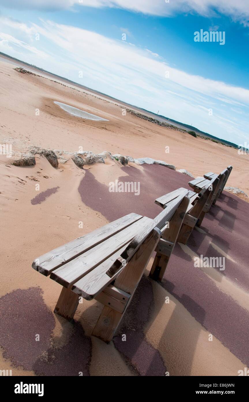 A bench at a beach Stock Photo - Alamy