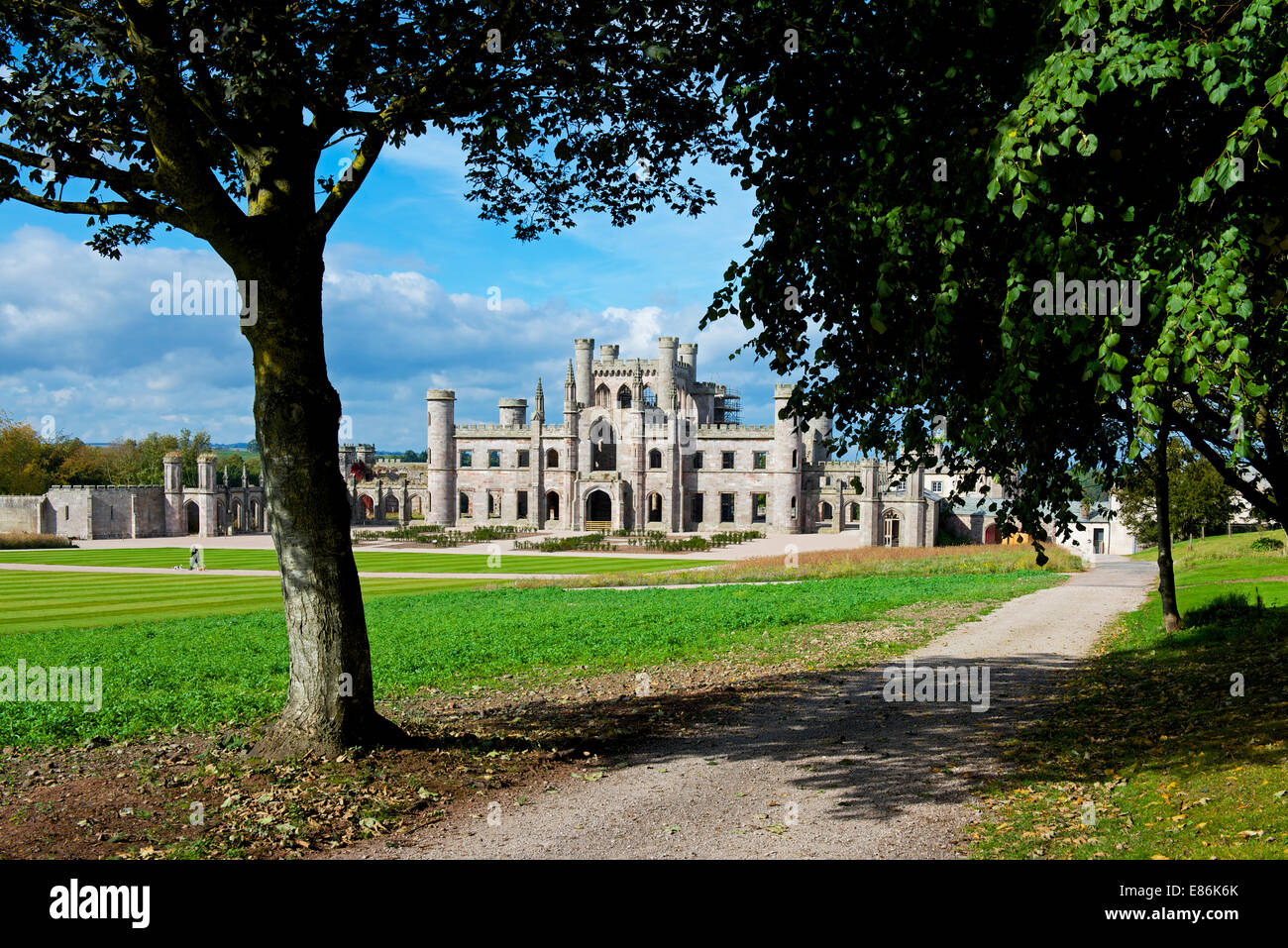 The ruins of Lowther Hall, near Penrith, Cumbria, England UK Stock ...