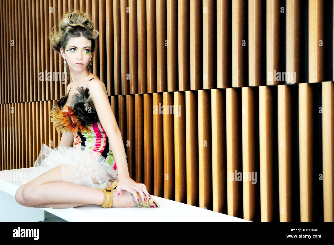 Fashion girl with makeup poses Stock Photo - Alamy