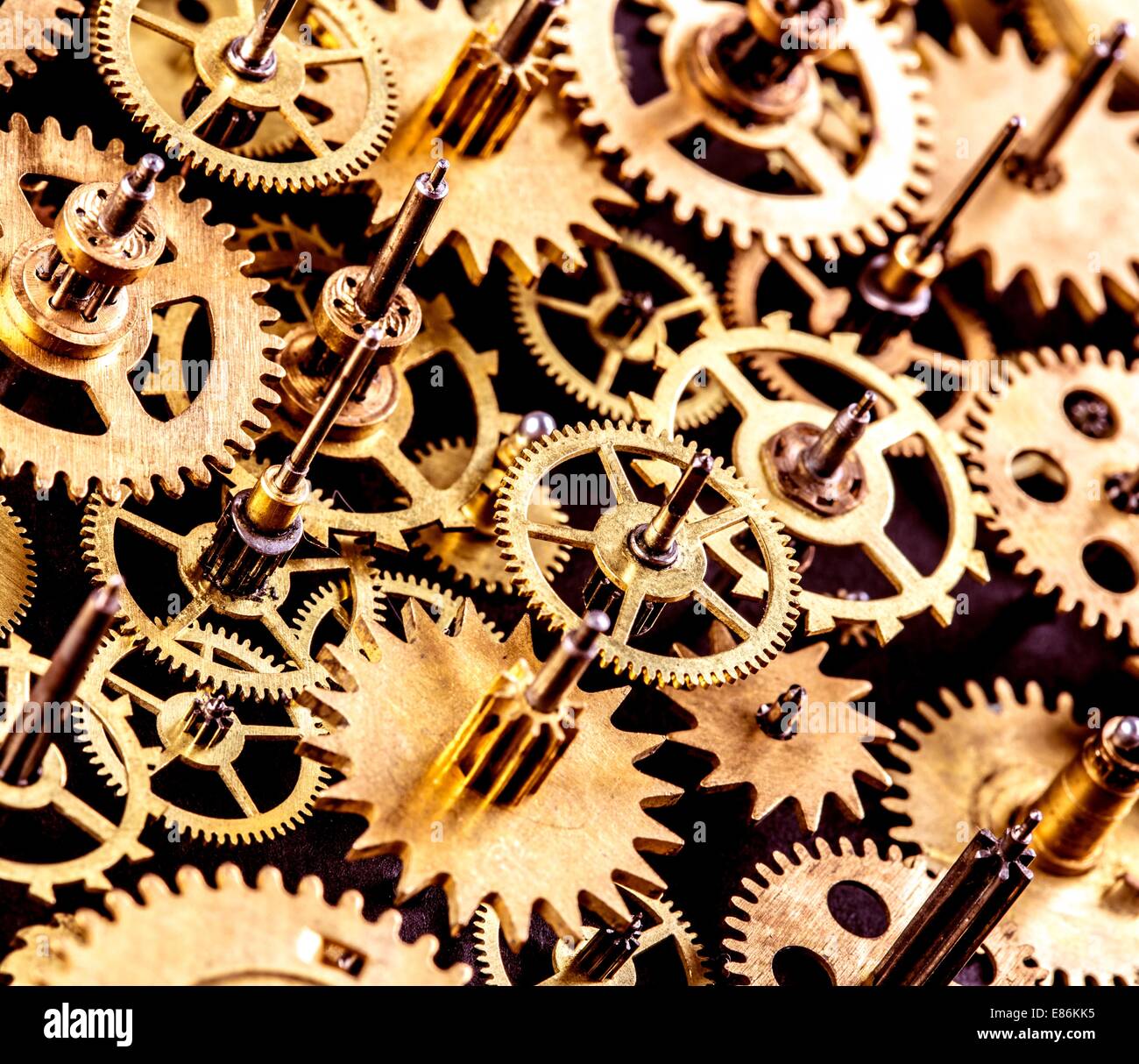 close up old mechanism on a black background Stock Photo - Alamy