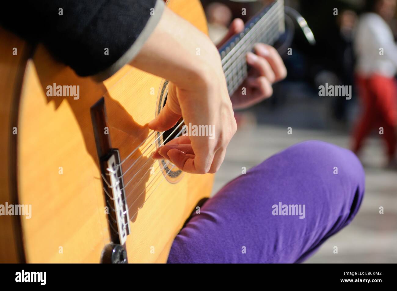 People playing guitar in street Stock Photo - Alamy