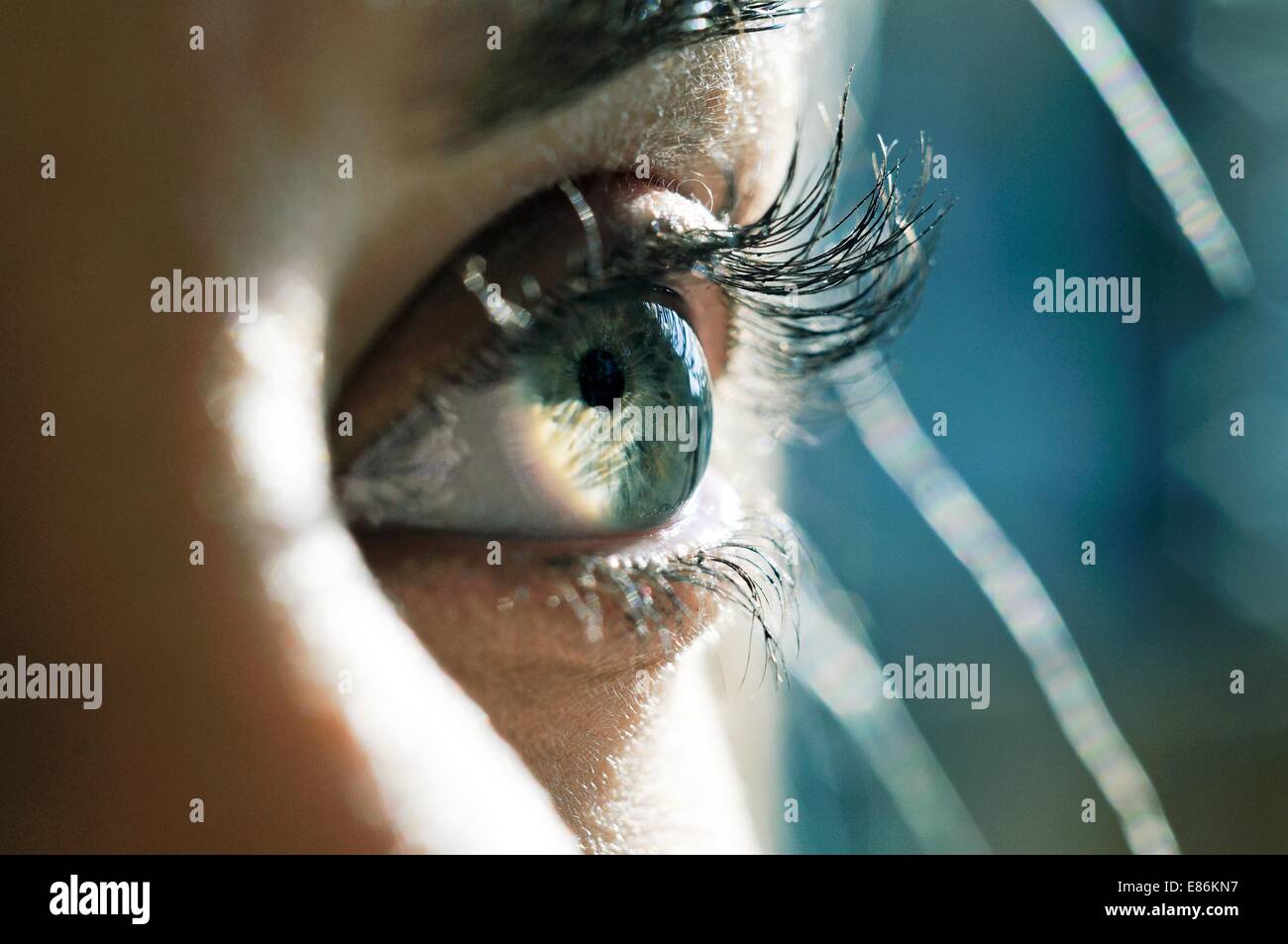 Beautiful green eye of a girl Stock Photo - Alamy