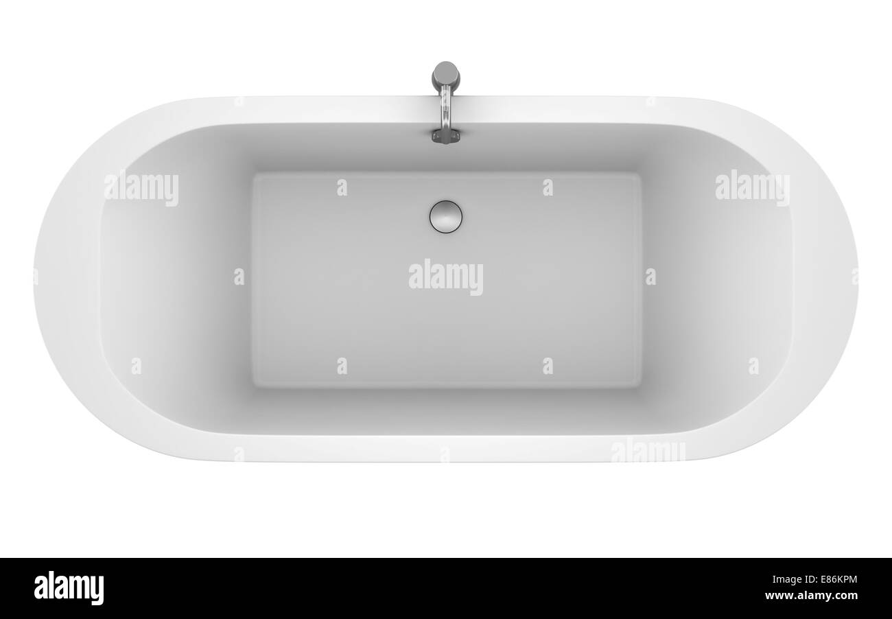 top view of modern bathtub isolated on white background Stock Photo - Alamy