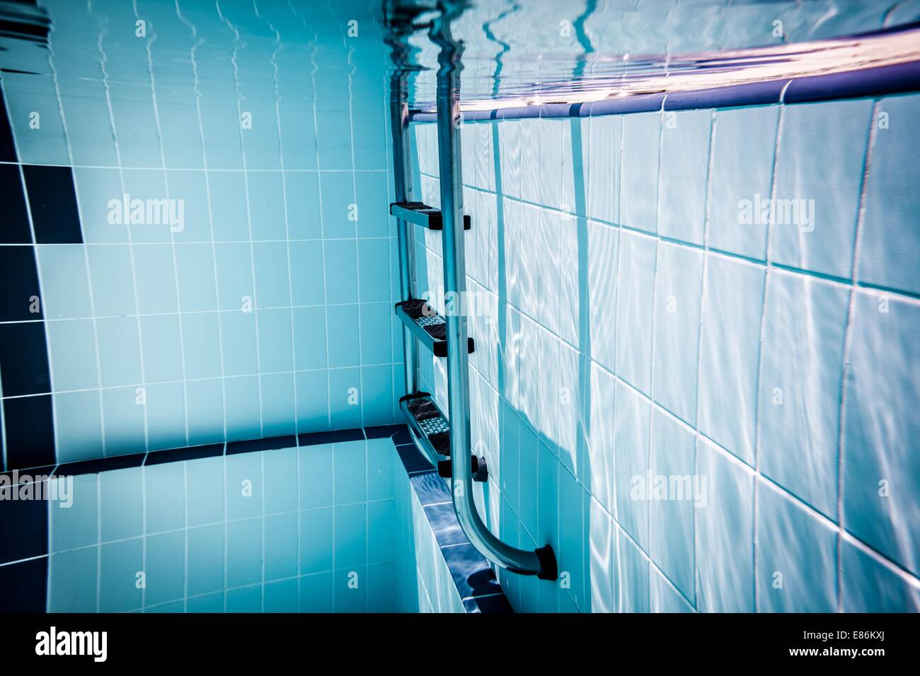 Ladder pool under water Stock Photo - Alamy