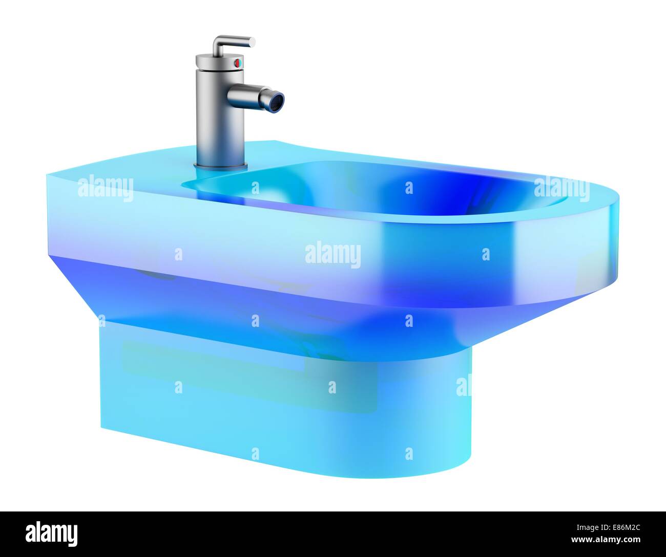 blue glass bidet isolated on white background Stock Photo - Alamy