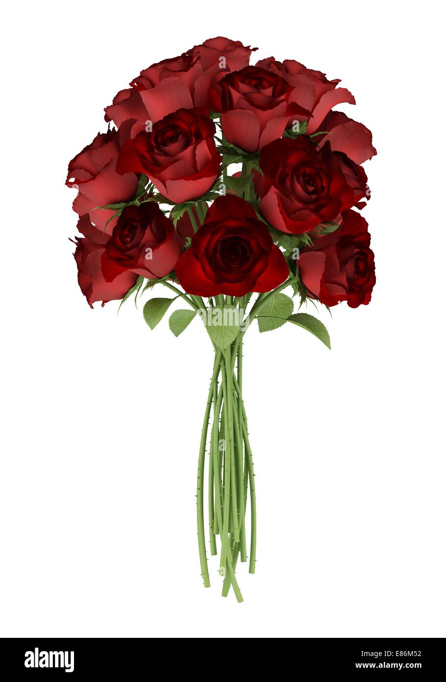 bouquet of red roses isolated on white background Stock Photo - Alamy