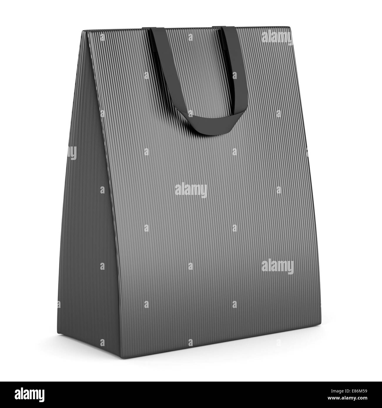 single blank gray shopping bag isolated on white background Stock Photo ...