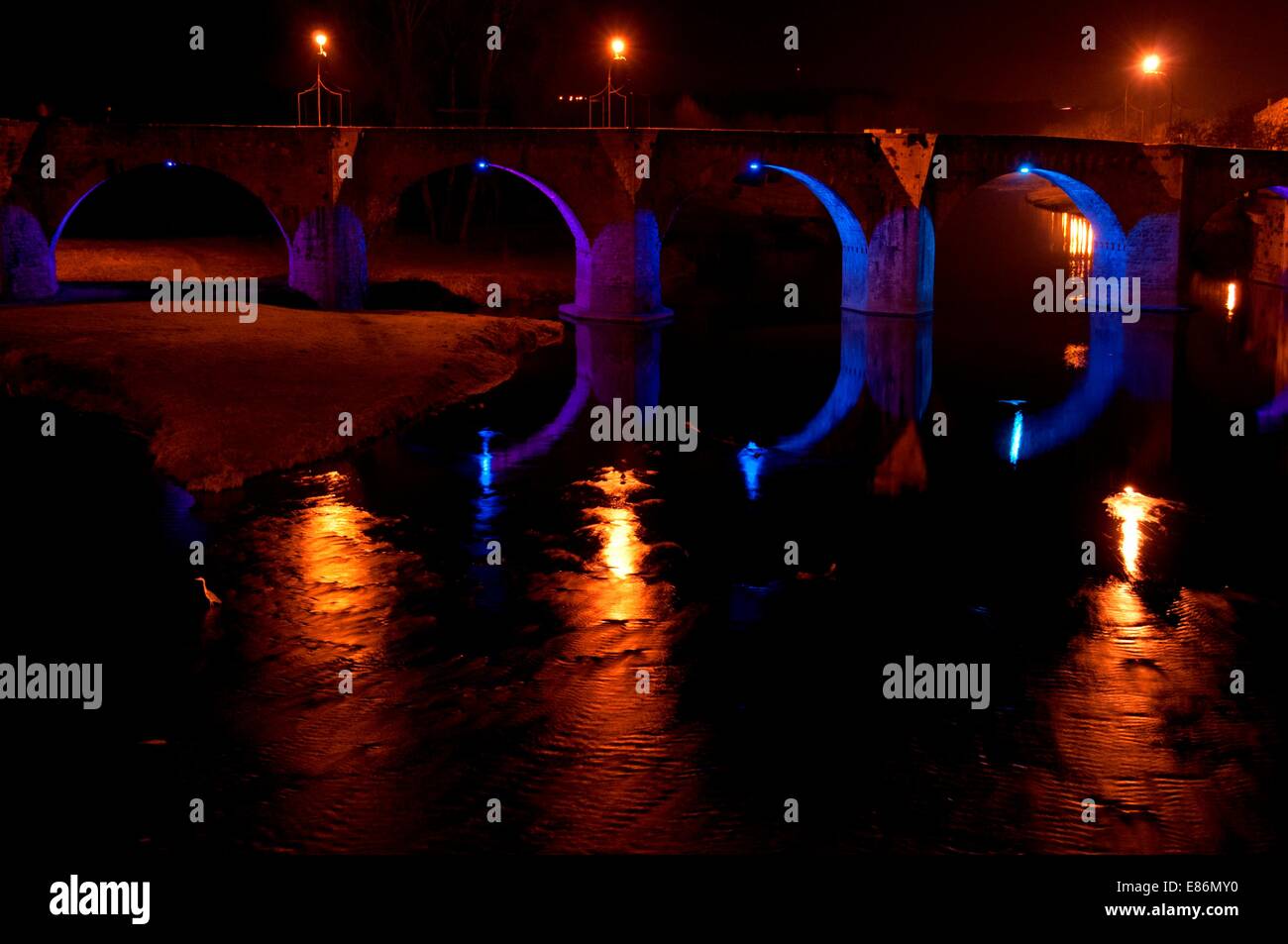 A bridge at night Stock Photo - Alamy