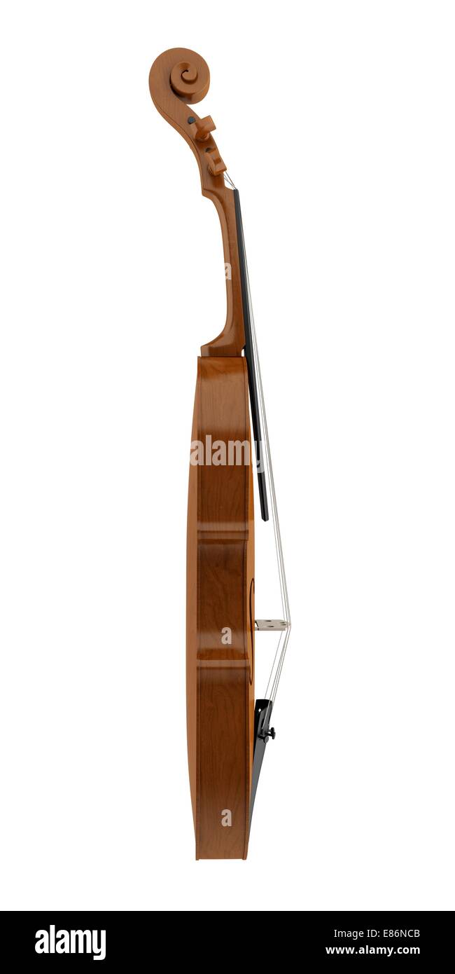 side view of brown violin isolated on white background Stock Photo - Alamy