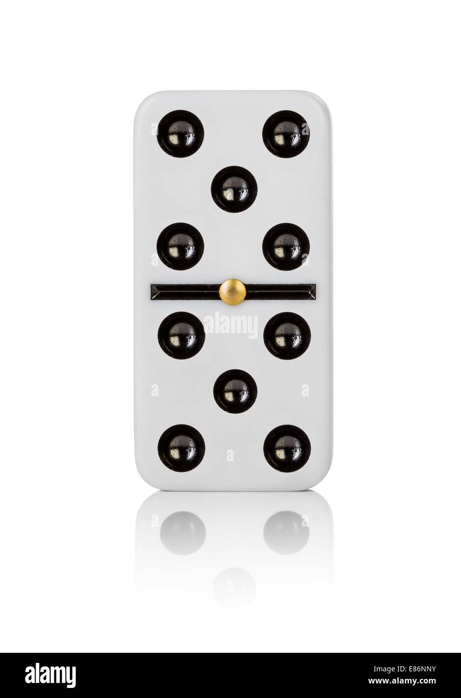 One tile dominoes on white background Stock Photo - Alamy