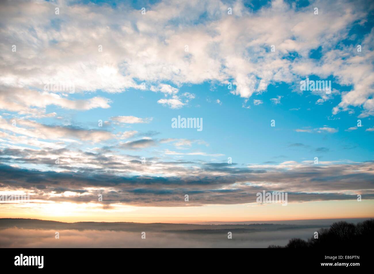A cloudy sunset landscape Stock Photo - Alamy