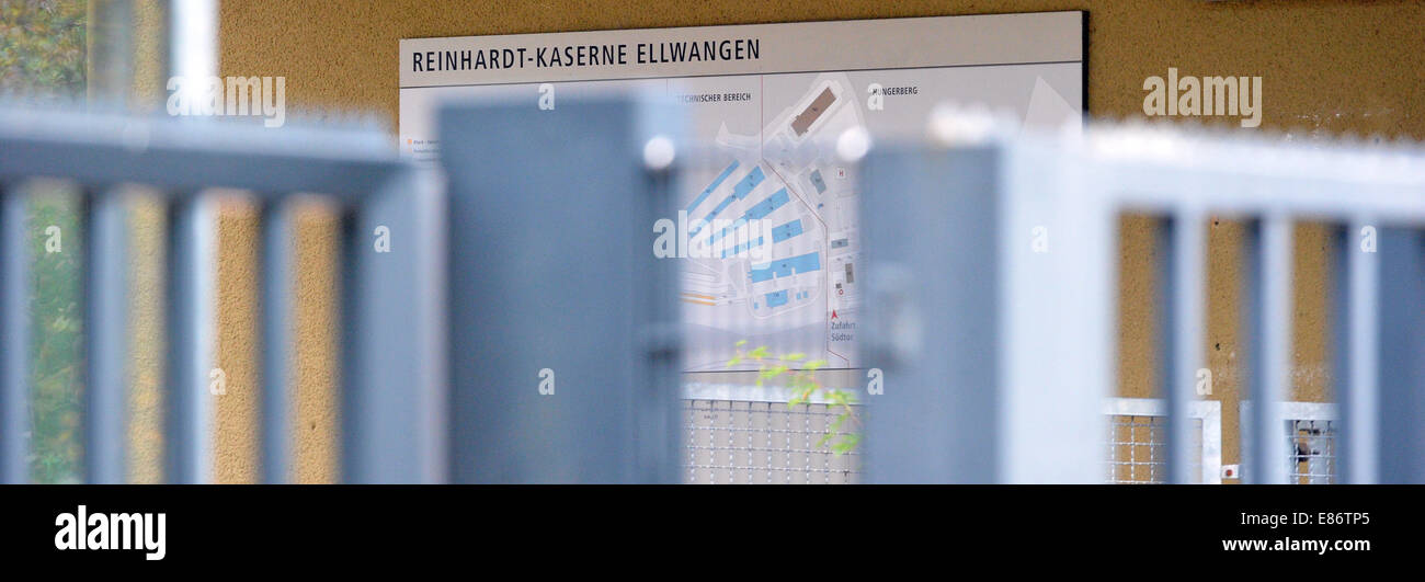 Ellwangen, Germany. 01st Oct, 2014. The Reinhardt barracks are seen on ...