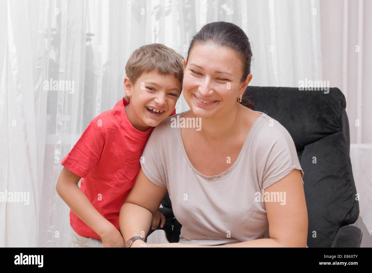 mom and son having fun Stock Photo - Alamy