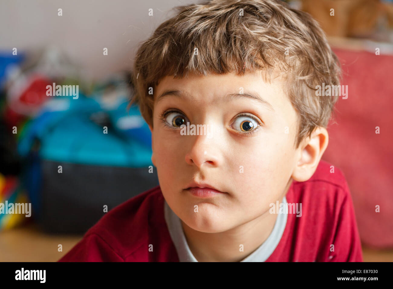 Front view of the face, boy headshot, indoors Stock Photo - Alamy