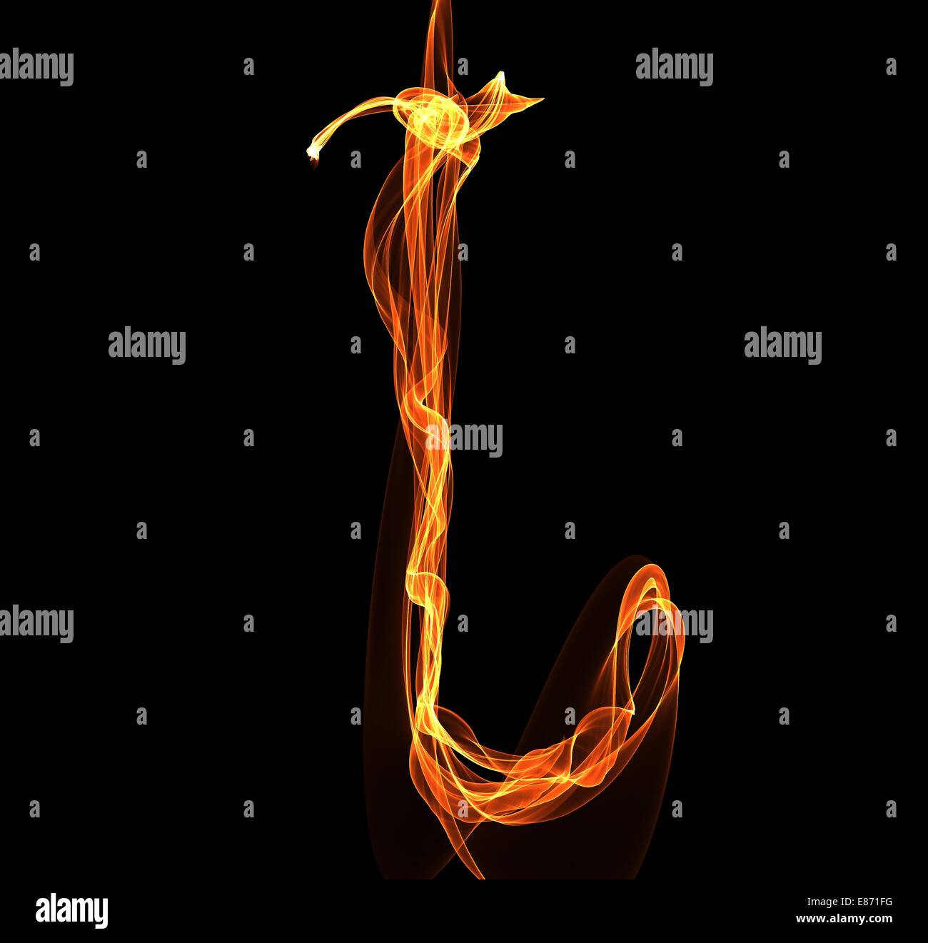 J letter in fire illustration Stock Photo - Alamy