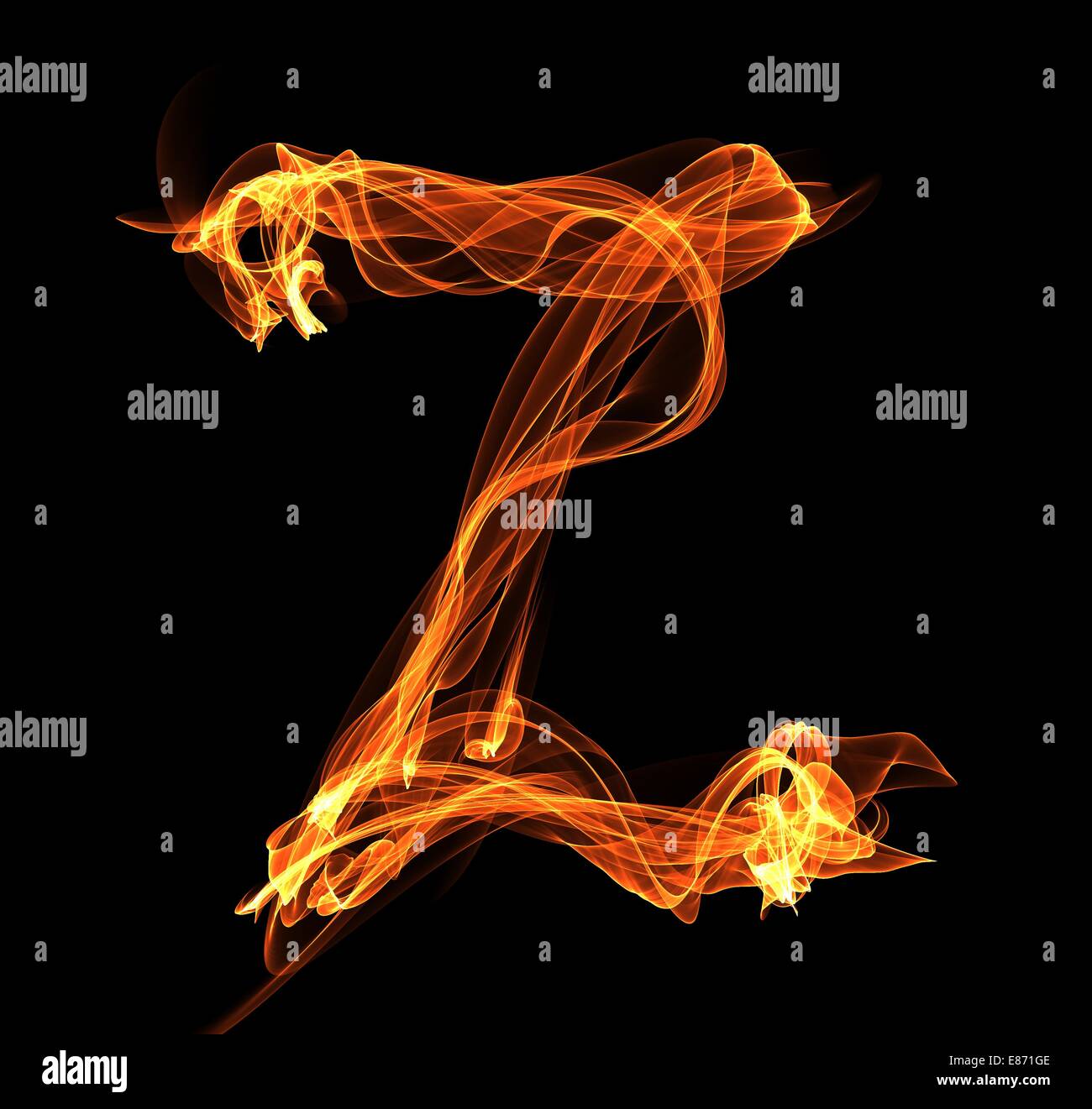 letter in fire illustration Stock Photo - Alamy