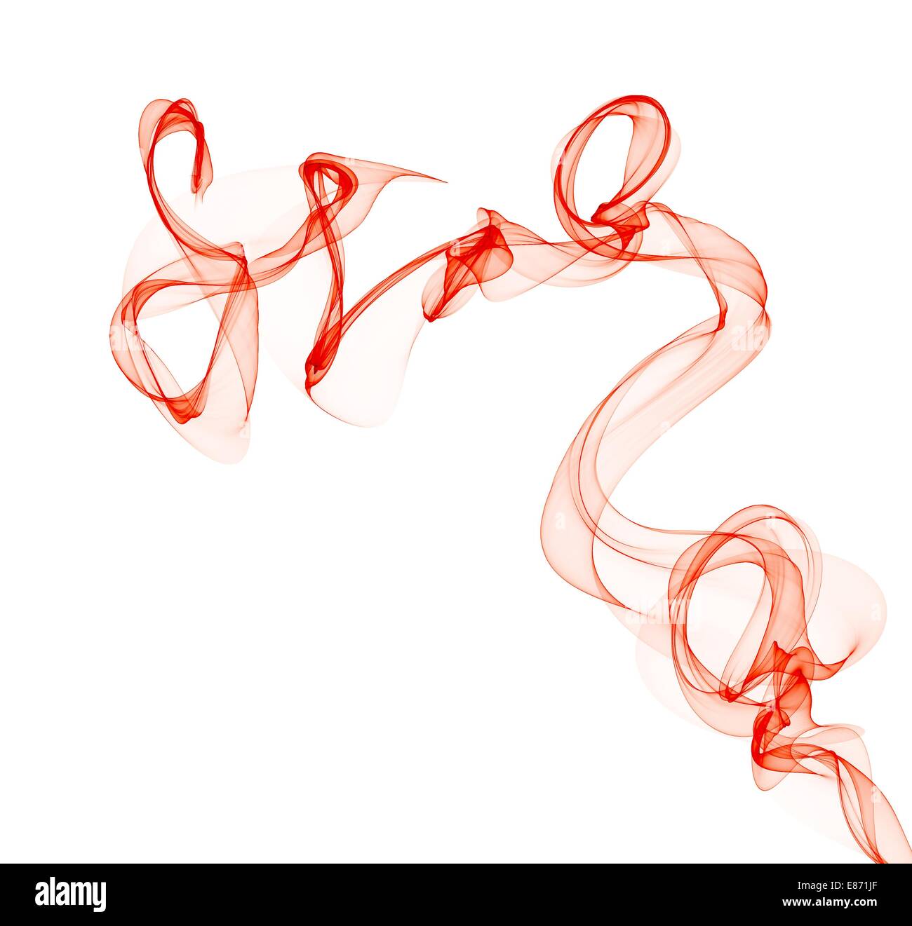 twisted red smoke on white Stock Photo - Alamy