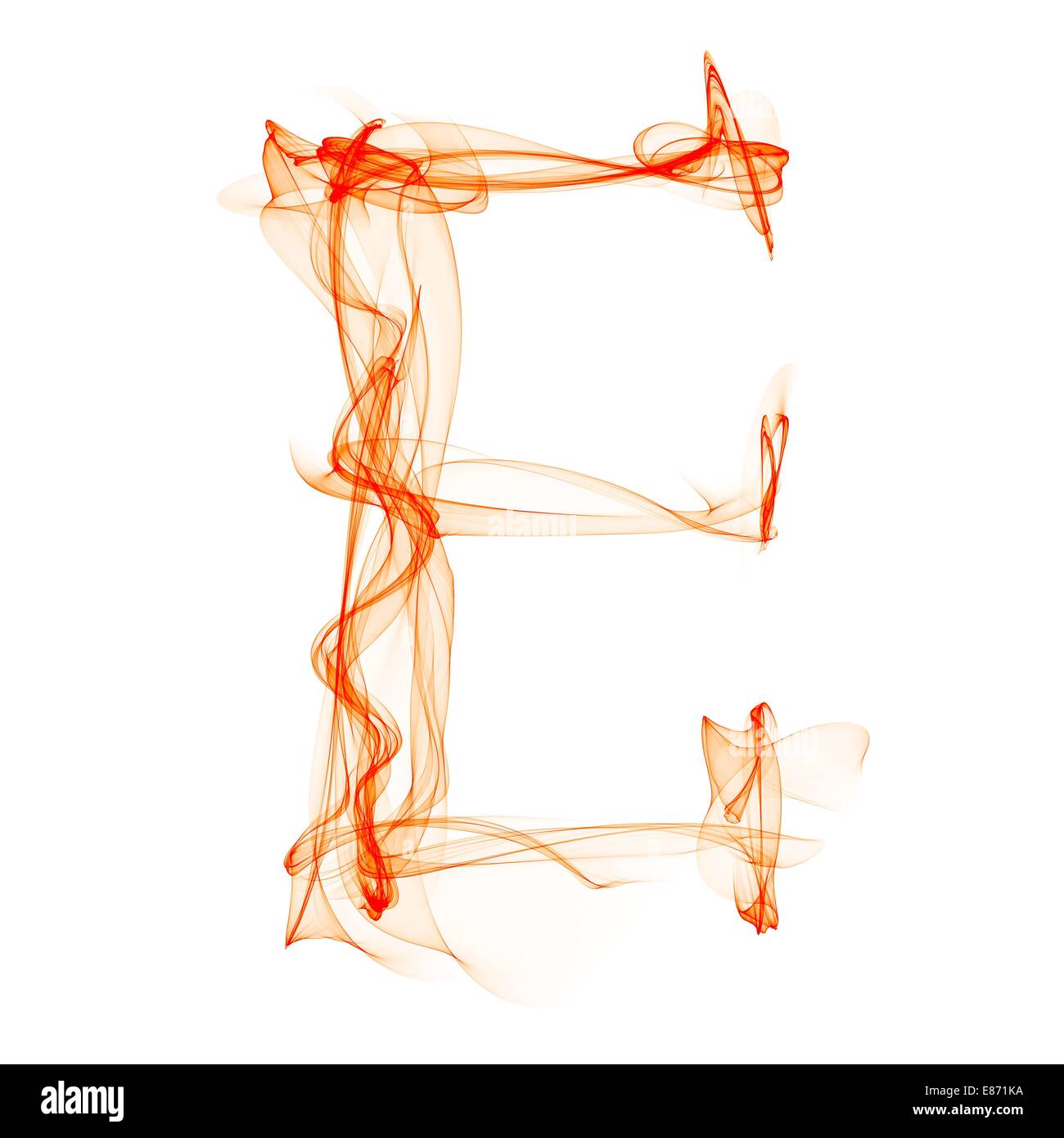 e letter made of fire Stock Photo - Alamy