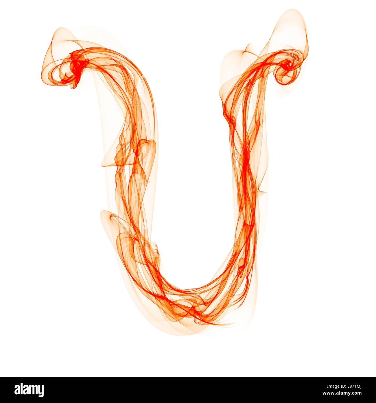 u letter made of fire Stock Photo - Alamy