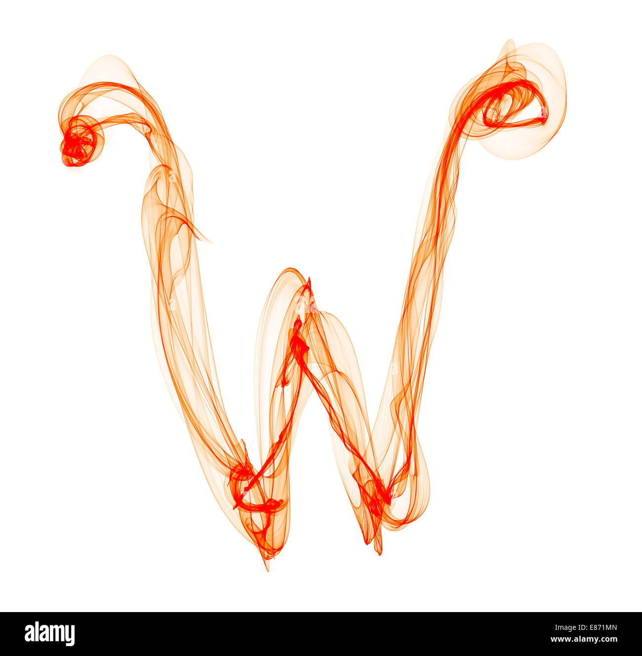 w letter made of fire Stock Photo - Alamy