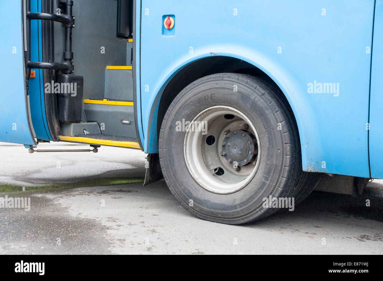 Bus steps and wheel part shot Stock Photo - Alamy