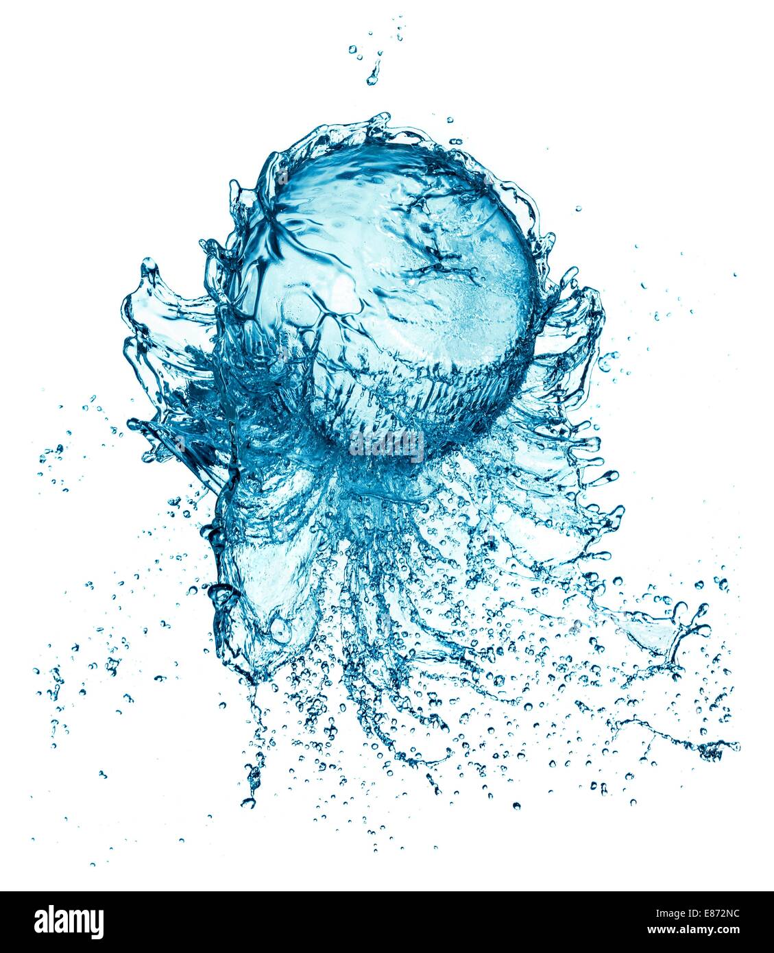 Abstract water ball splash isolated on white background Stock Photo - Alamy