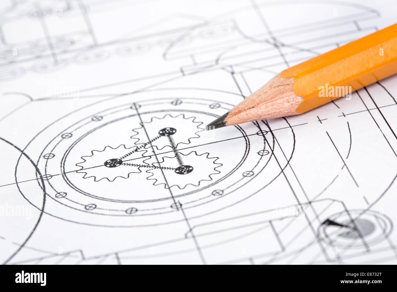 Drawing detail and pencil close-up Stock Photo - Alamy