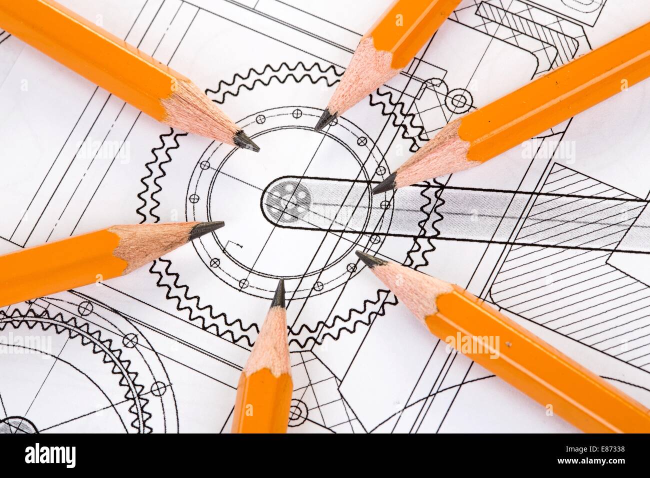 Drawing detail and pencil close-up Stock Photo - Alamy