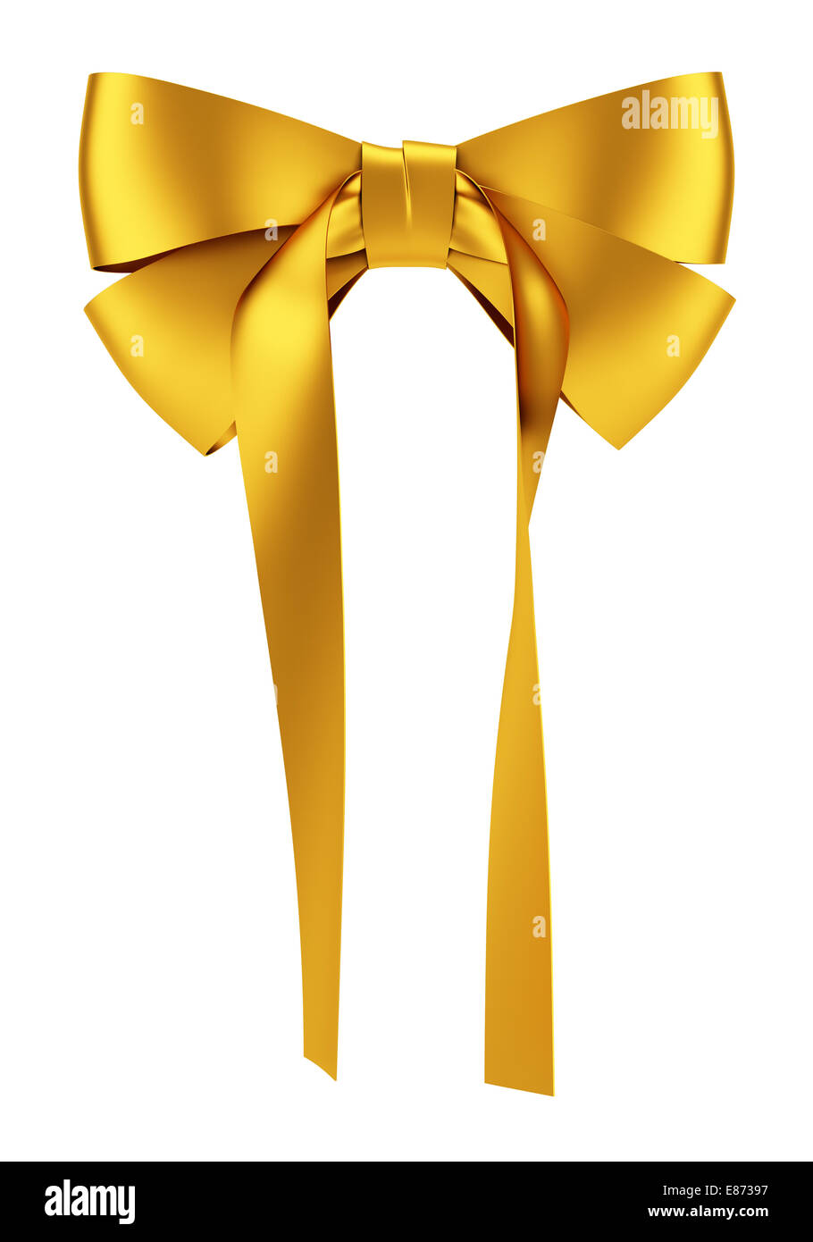 yellow bow isolated on white background Stock Photo - Alamy