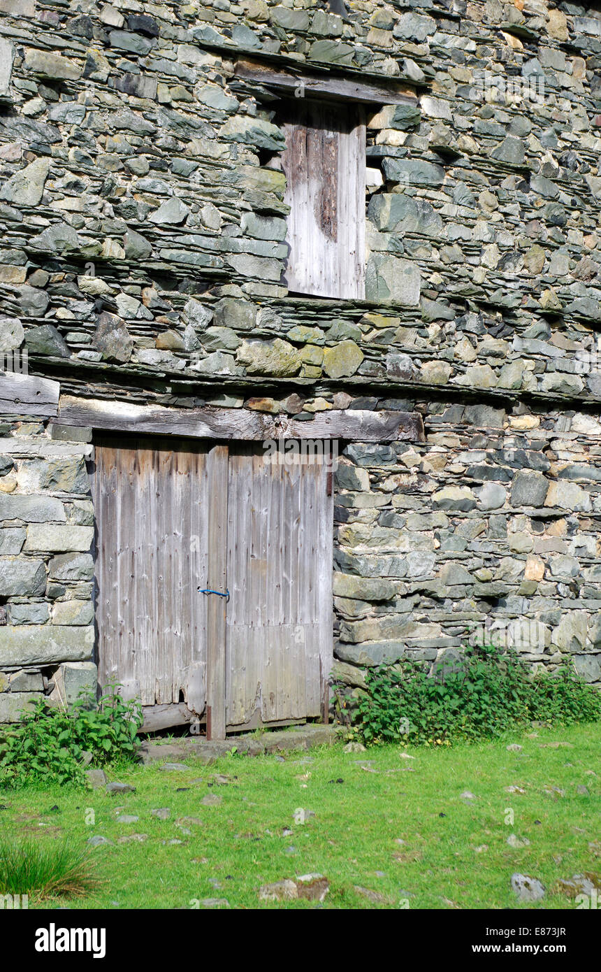 Farm Barn Facade and Doors, Oak Howe, Great Langdale, Lake District ...