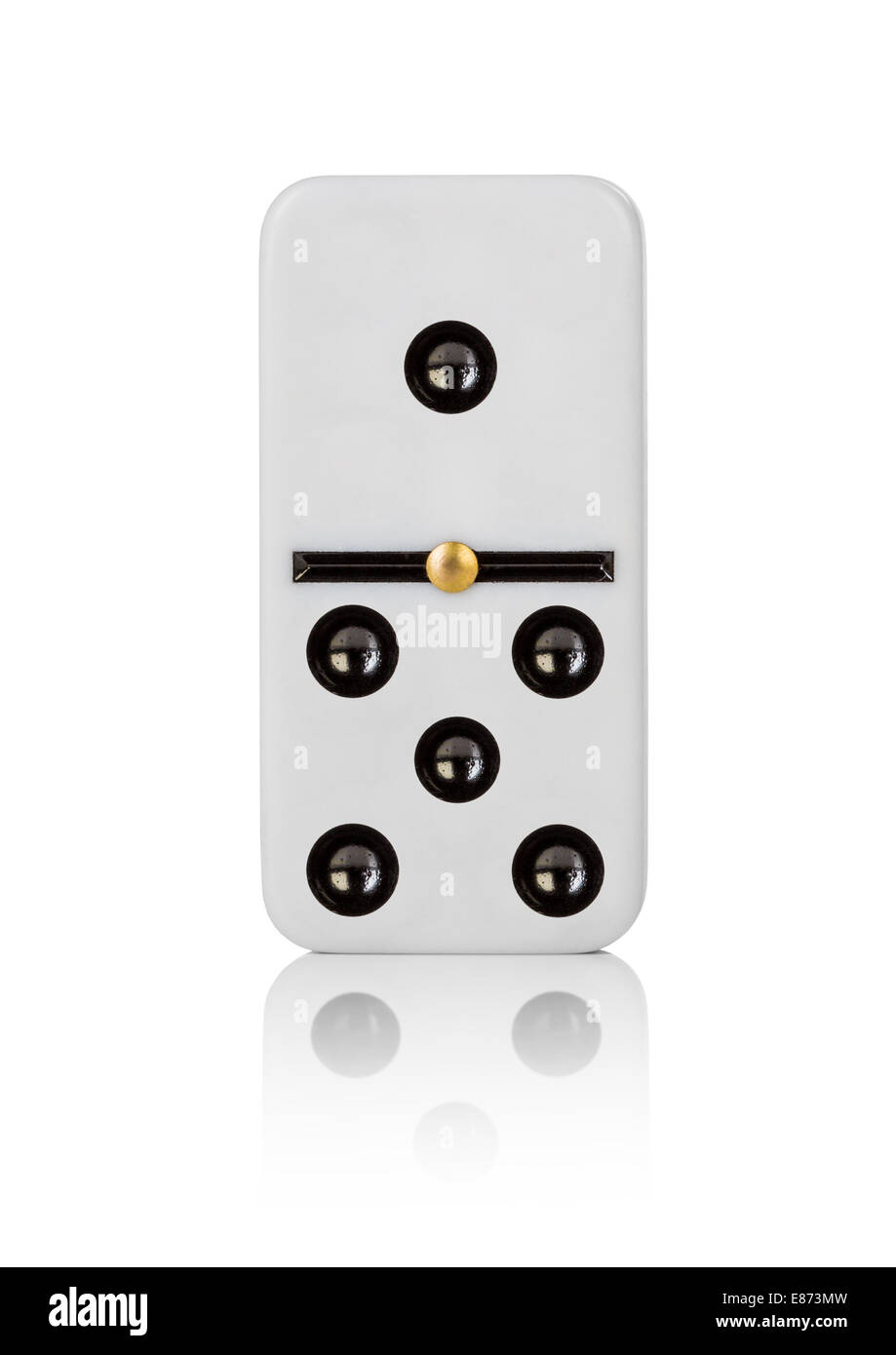 One tile dominoes on white background Stock Photo - Alamy