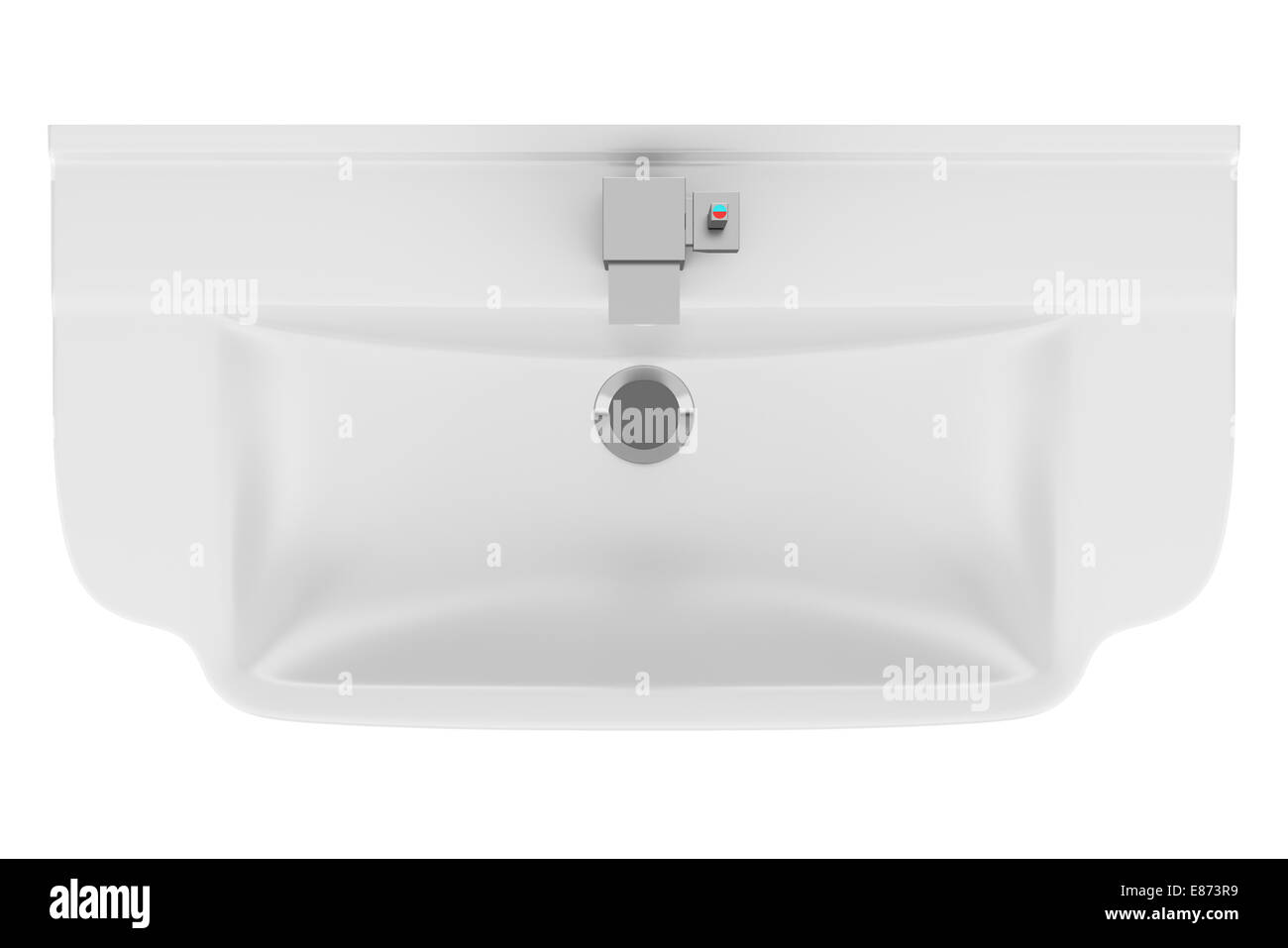 top view of ceramic bathroom sink isolated on white background Stock ...