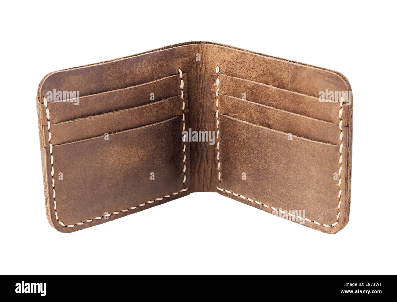 brown leather wallet isolated on white background Stock Photo - Alamy