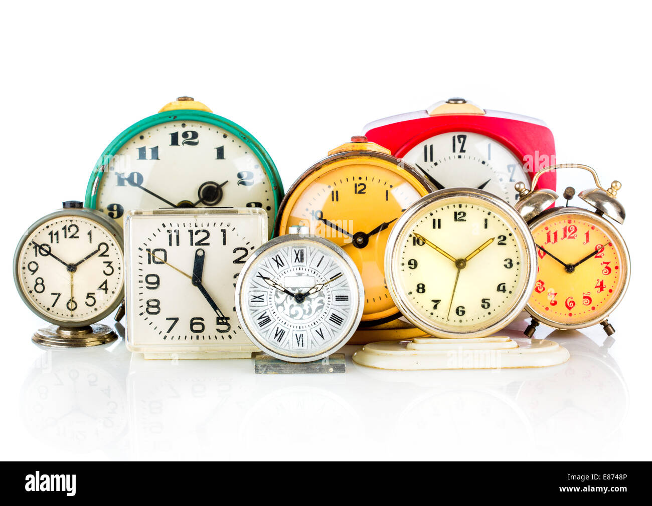 Old clock on a white background Stock Photo - Alamy