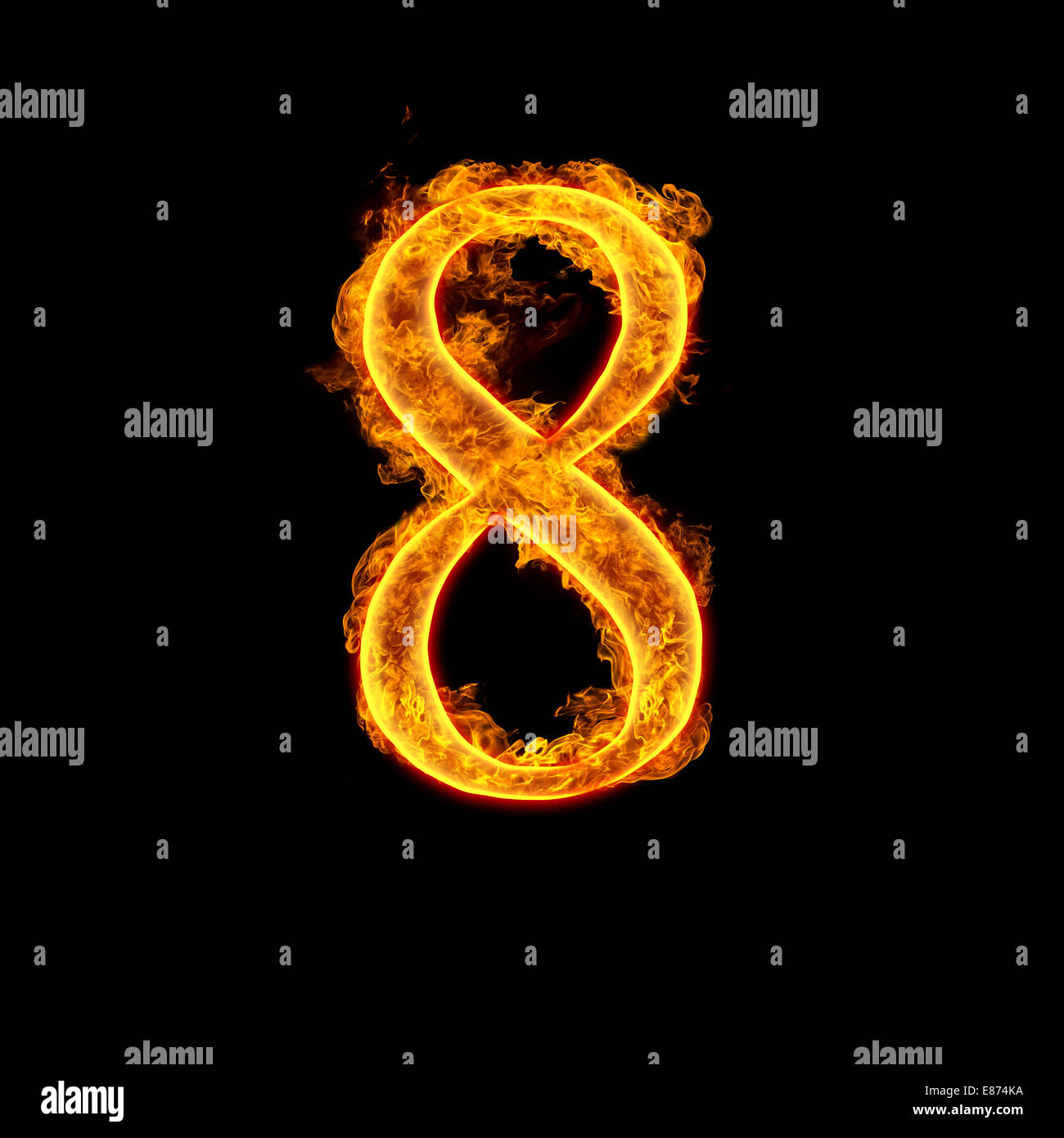 Fire alphabet number 8 eight isolated on black background Stock Photo ...