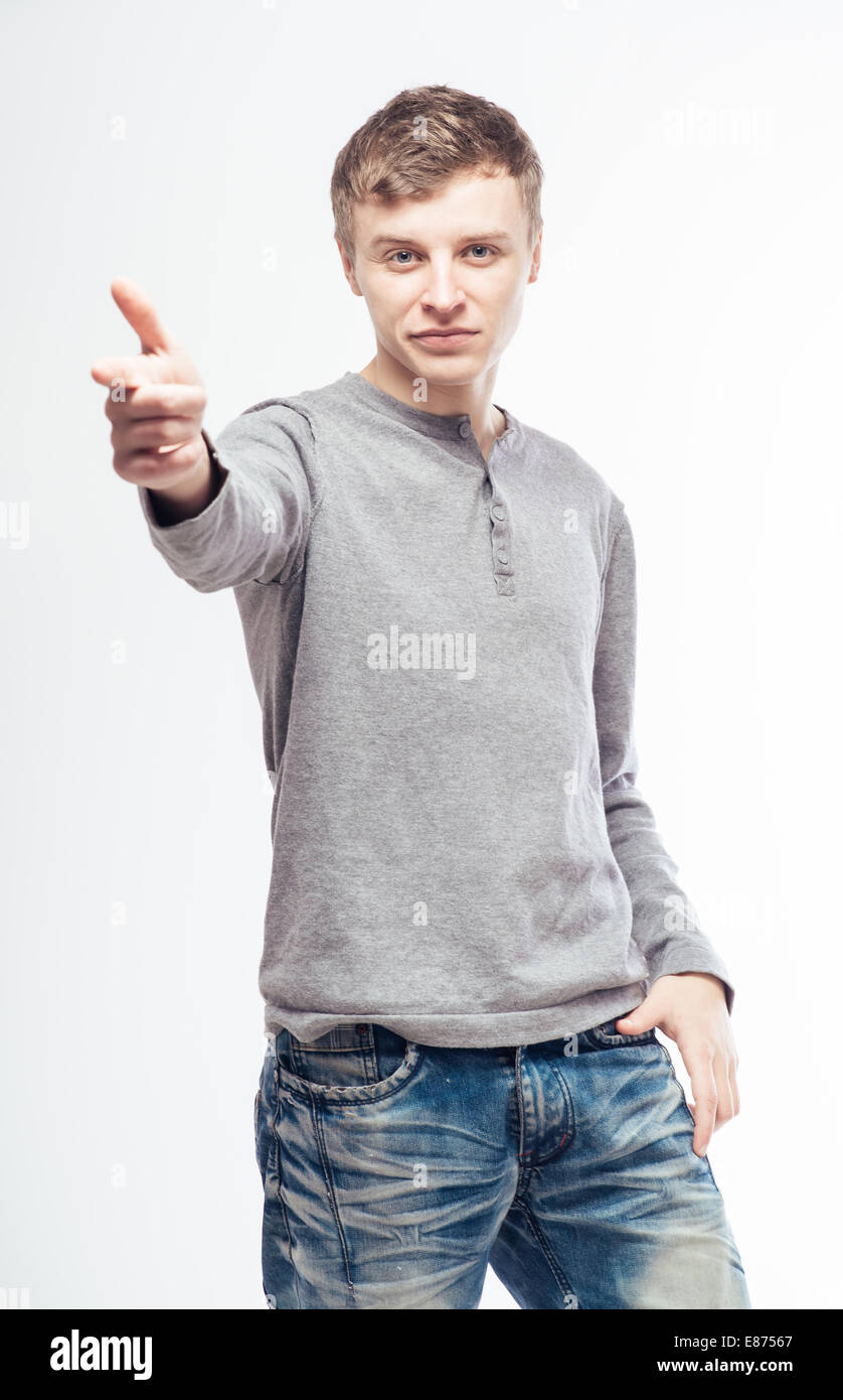 Man showing his hand up Stock Photo - Alamy