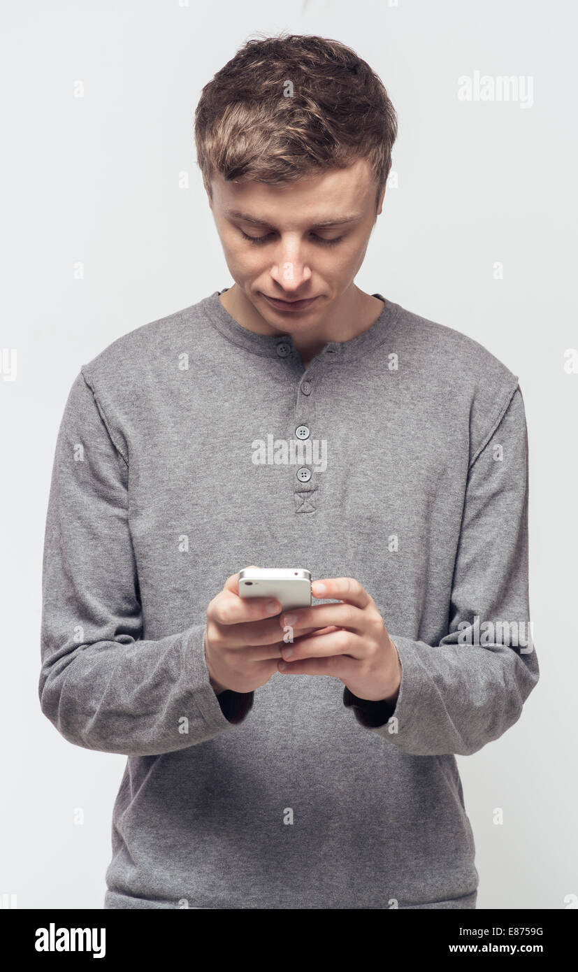 Man using a mobile phone Stock Photo - Alamy