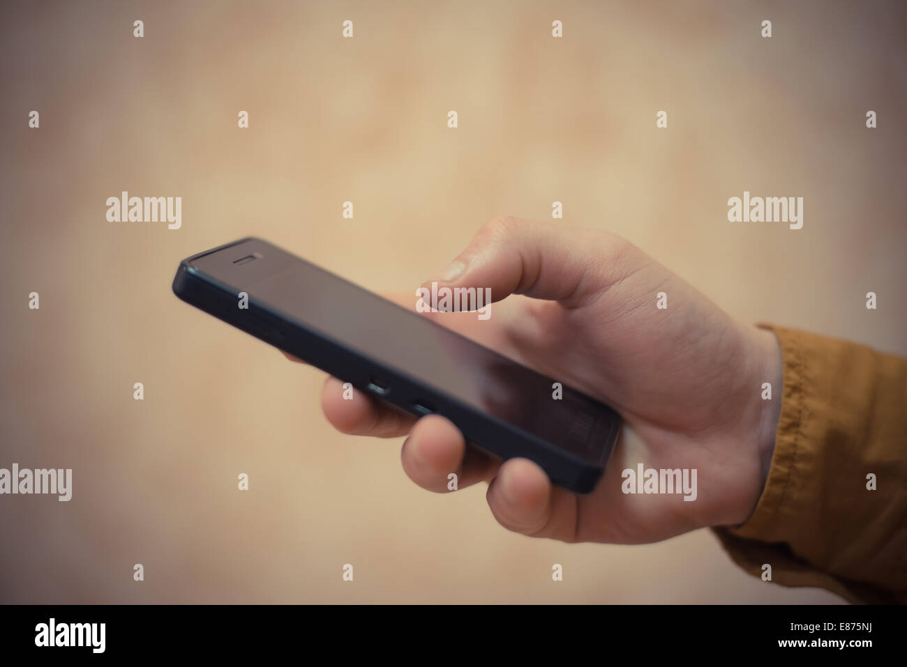 Close up of a man using mobile smart phone Stock Photo - Alamy
