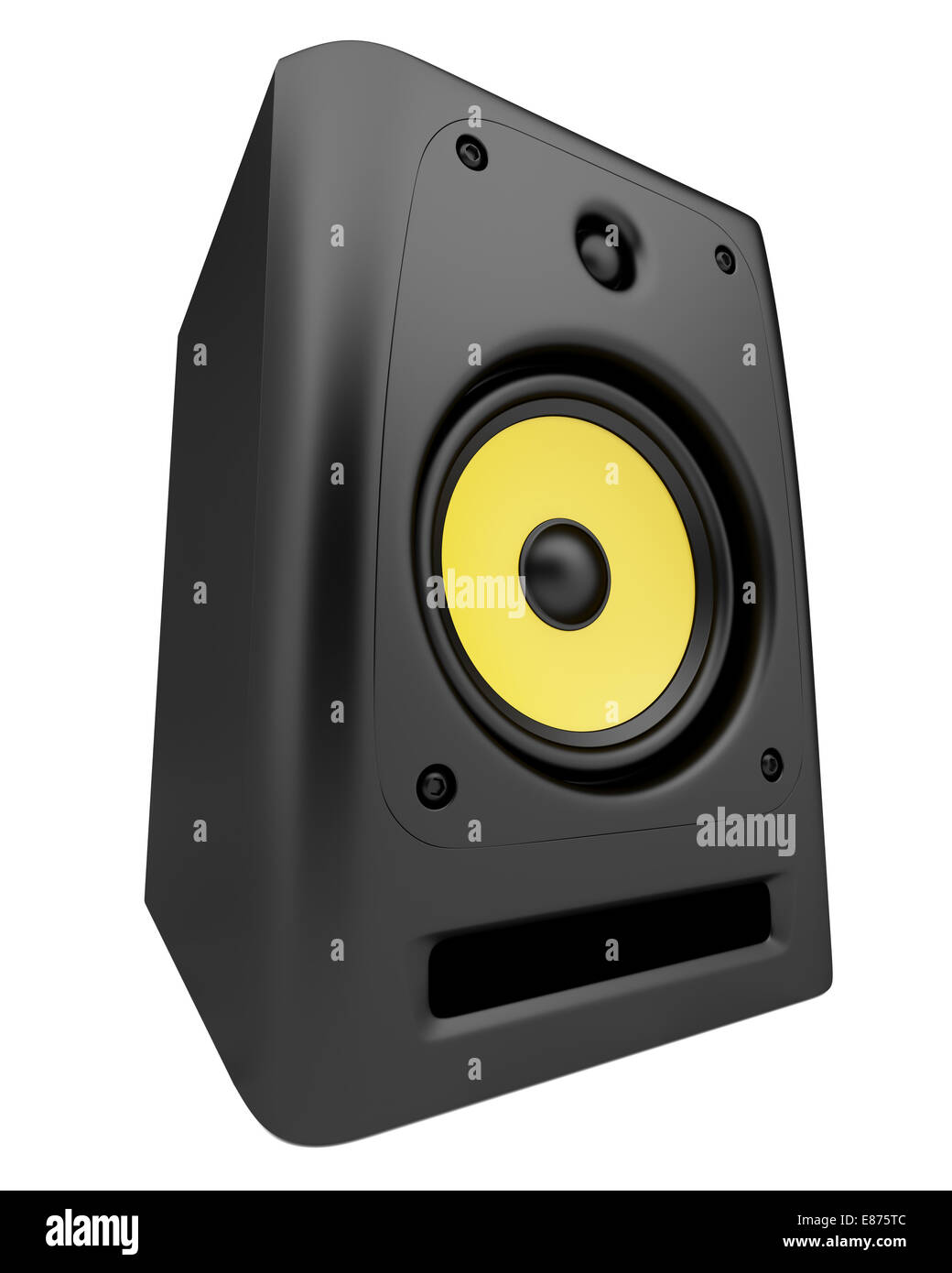 single black audio speaker isolated on white background Stock Photo - Alamy