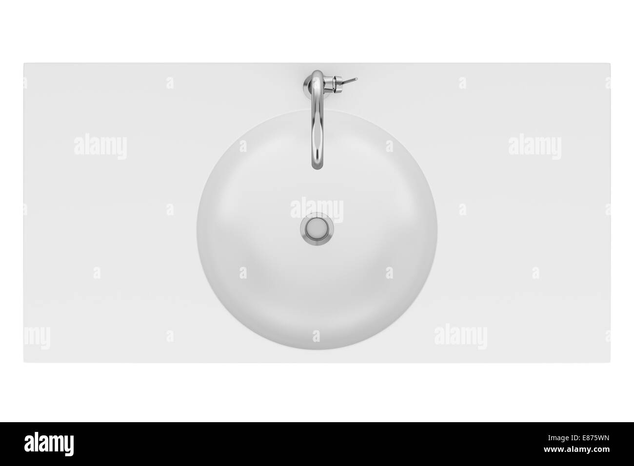 top view of ceramic bathroom sink isolated on white background Stock ...