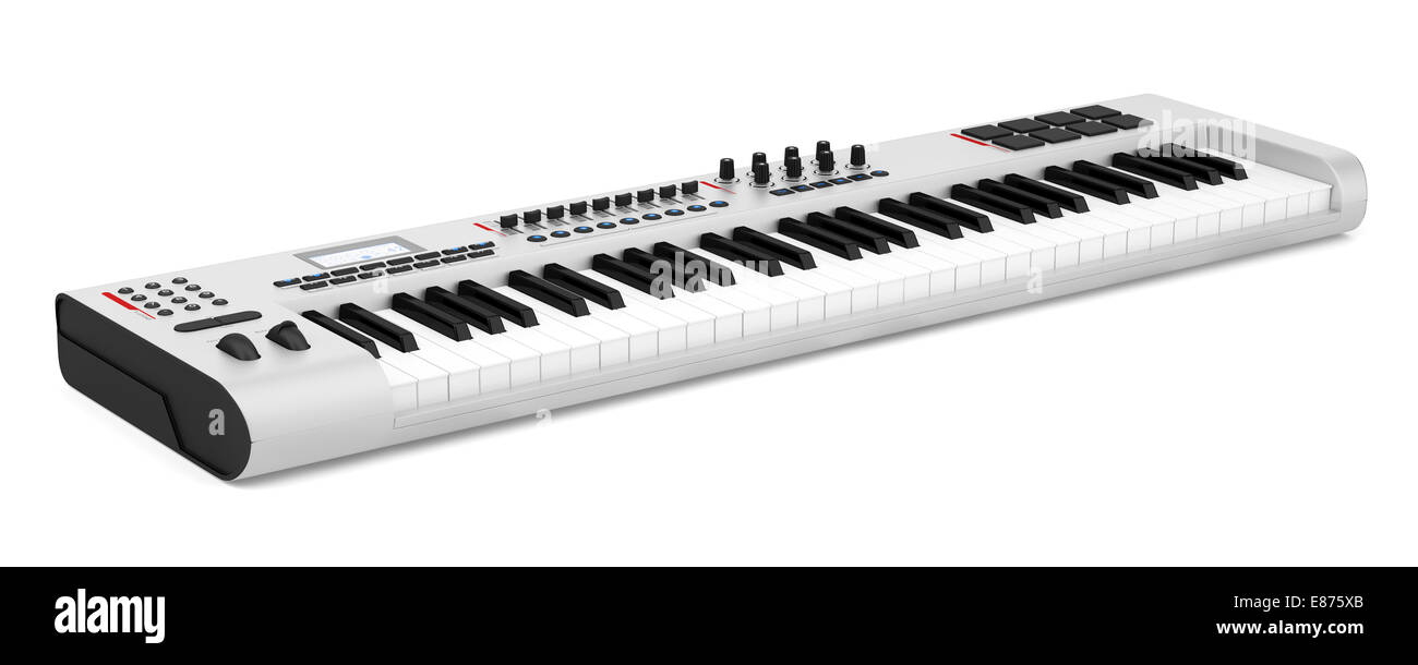 gray synthesizer isolated on white background Stock Photo - Alamy