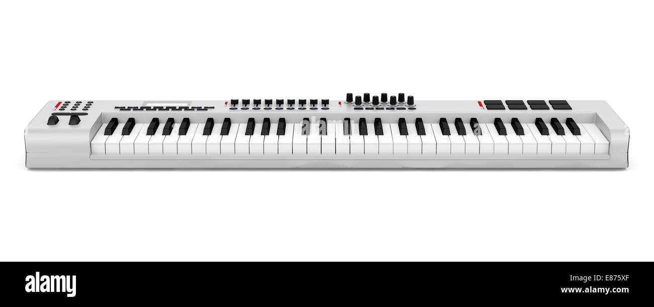 gray synthesizer isolated on white background Stock Photo - Alamy