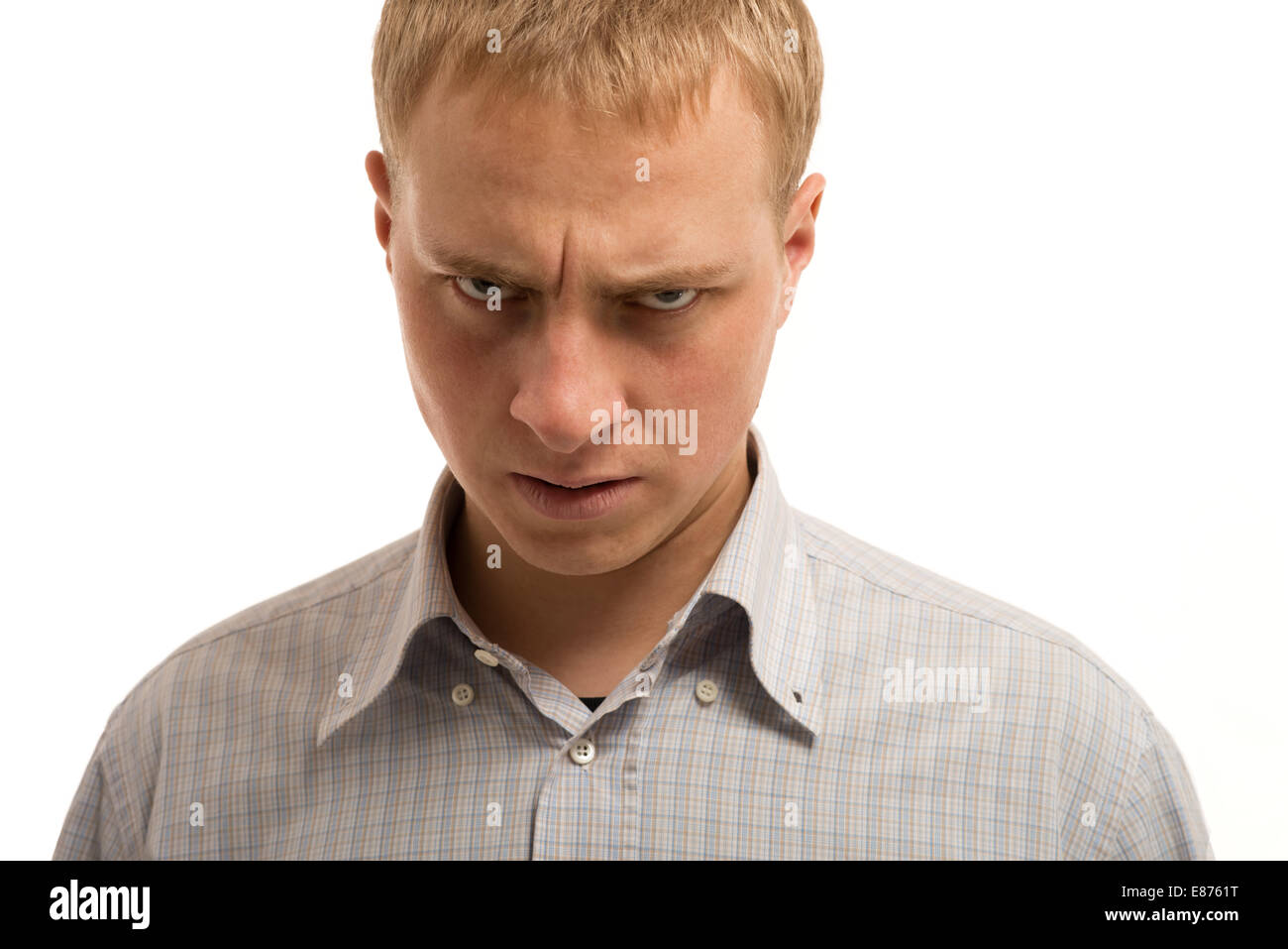 Evil looking man serious head hi-res stock photography and images - Alamy