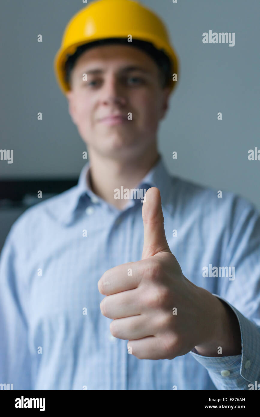 Close up guy showing victory hi-res stock photography and images - Alamy