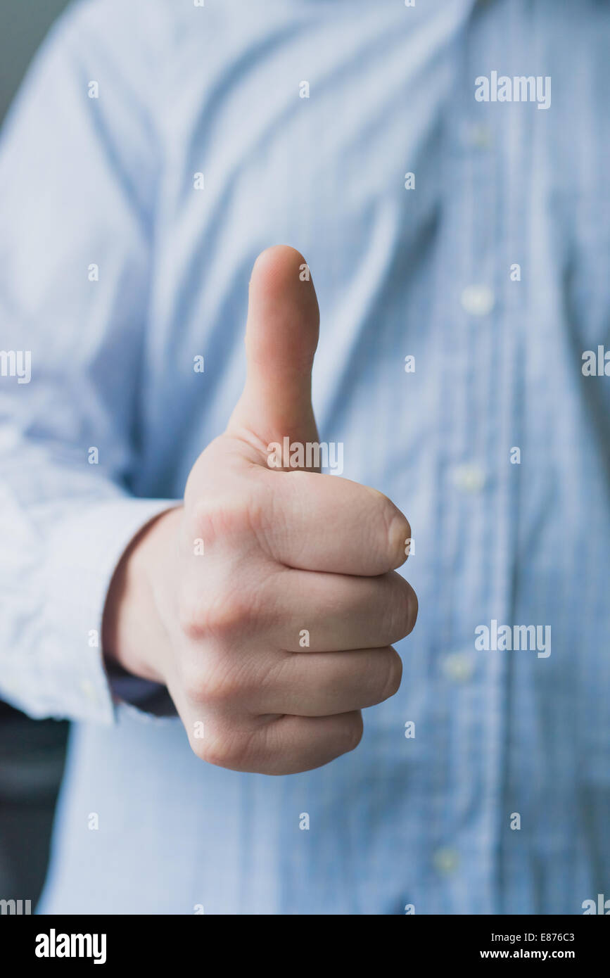 Close up guy showing victory hi-res stock photography and images - Alamy