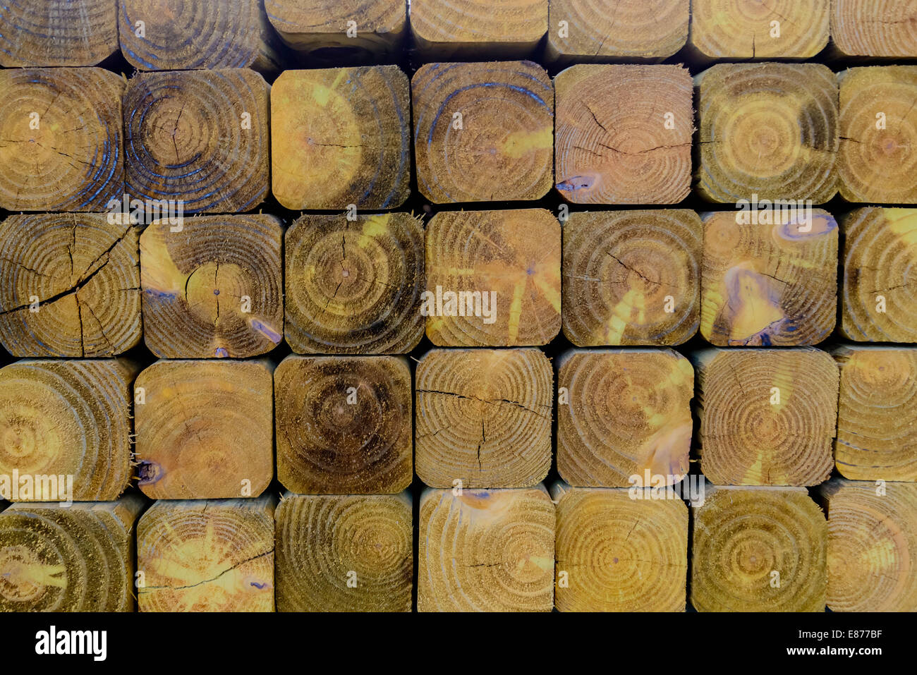 building materials, stacked 4x4 wood fence posts Stock Photo - Alamy